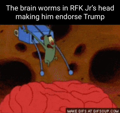 The brain worms in RFK Jr's head making him endorse Trump - iFunny