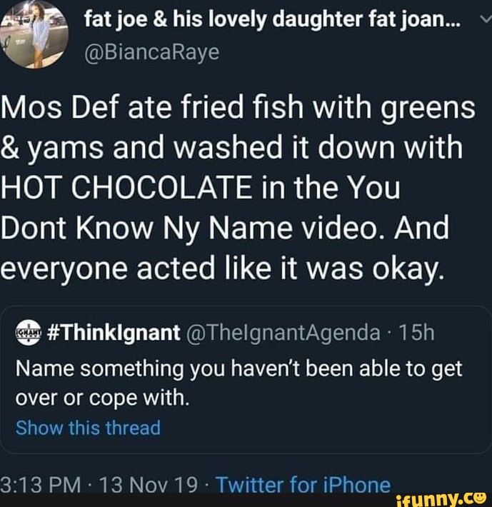 Fat joe his lovely daughter fat joan... Mos Def ate fried fish with ...