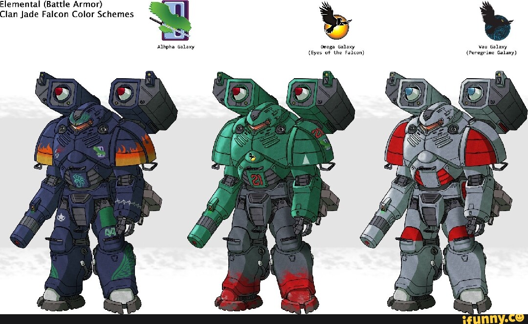 Elemental (Battle Armor) Clan Jade Falcon Color Schemes Alpha Gelaxy ...