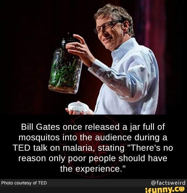 Bill Gates once released a jar full of mosquitos into the audience ...