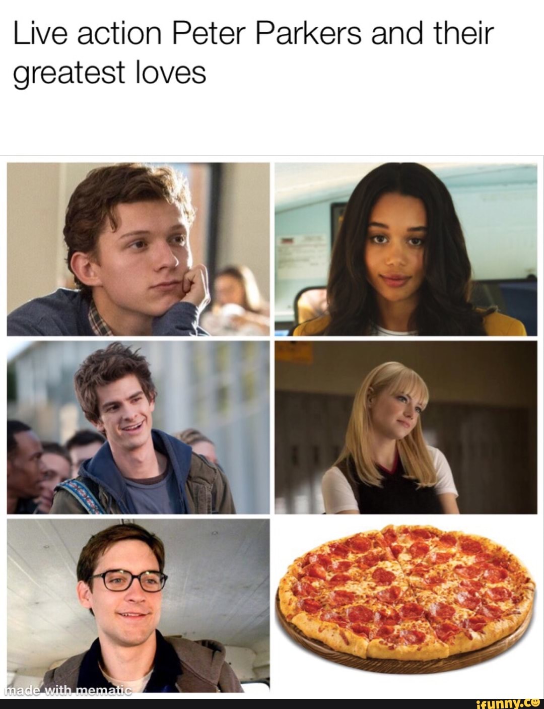 Live action Peter Parkers and their greatest loves - iFunny