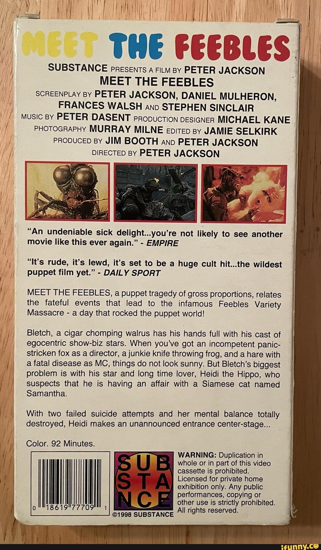 Meet the Feebles - it AL THE FEEBLES SUBSTANCE presents FILM BY PETER ...