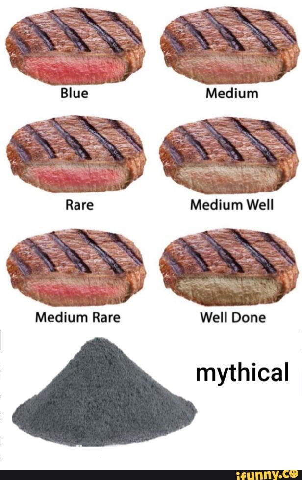 Rare Medium Well Medium Rare Well Done mythical - iFunny