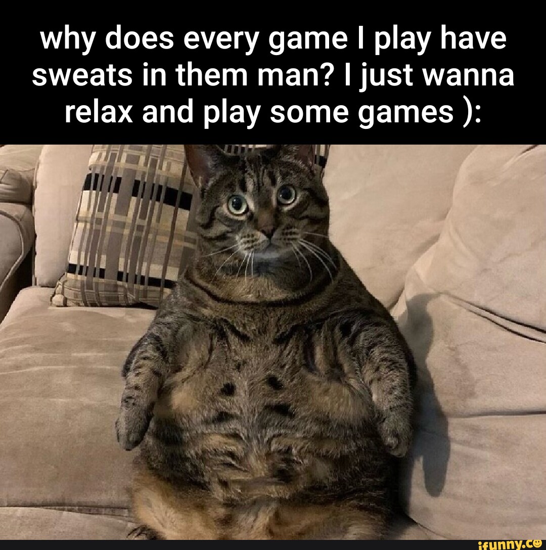 Why does every game I play have sweats in them man? I just wanna relax ...