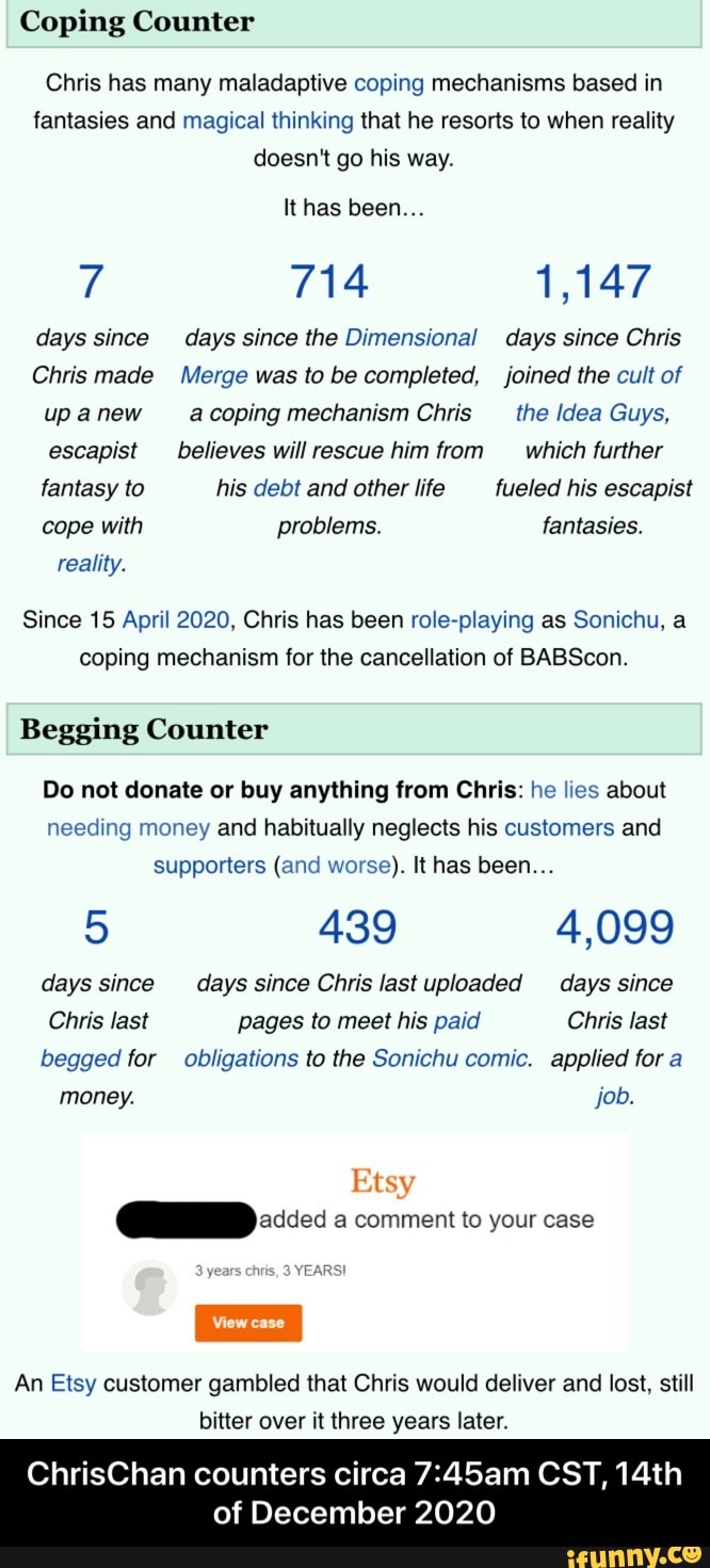 Coping Counter Chris has many maladaptive coping mechanisms based in ...