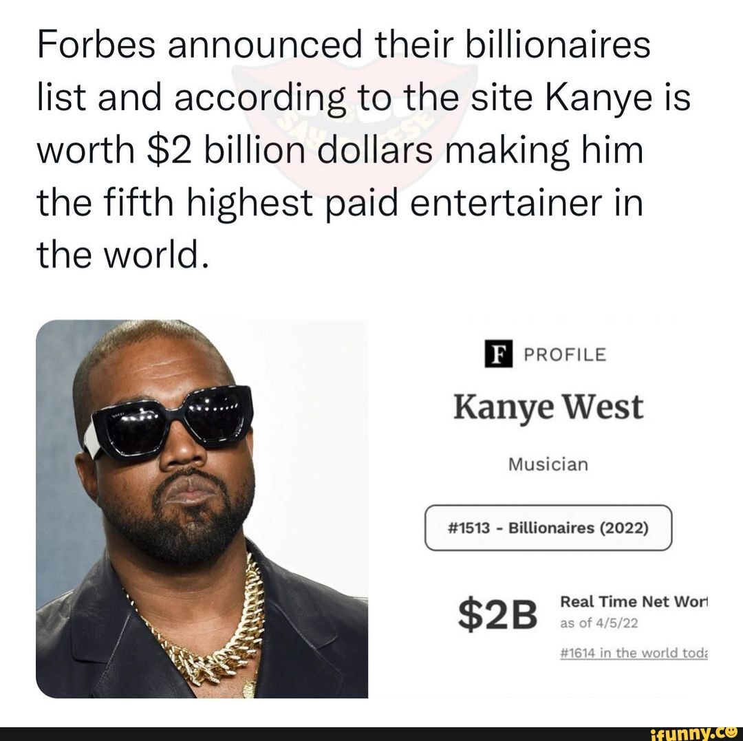Forbes announced their billionaires list and according to the site ...