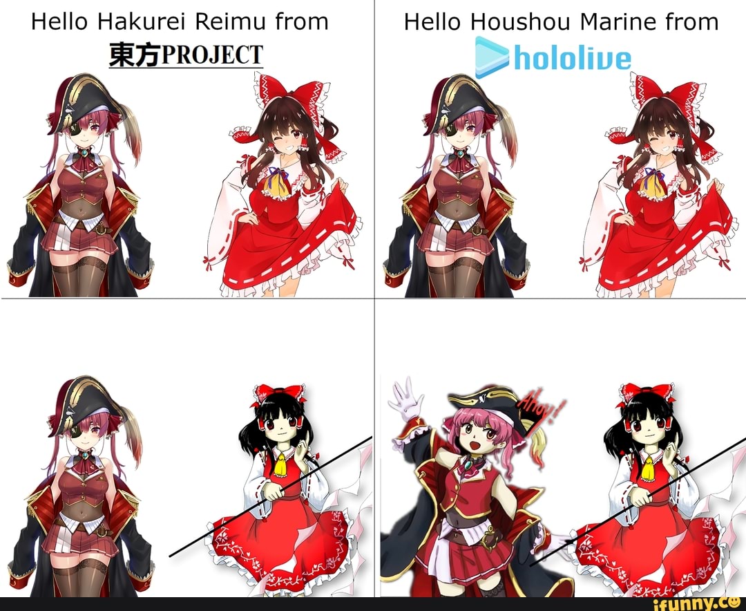 Hello Houshou Marine from Hello Hakurei Reimu from - iFunny
