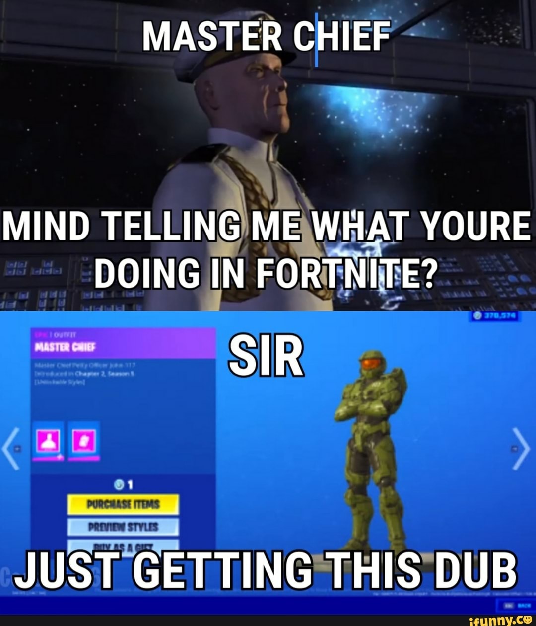 MASTER CHIEF MIND TELLING ME WHAT YOURE DOING IN FORTNITE? SIR JUST ...
