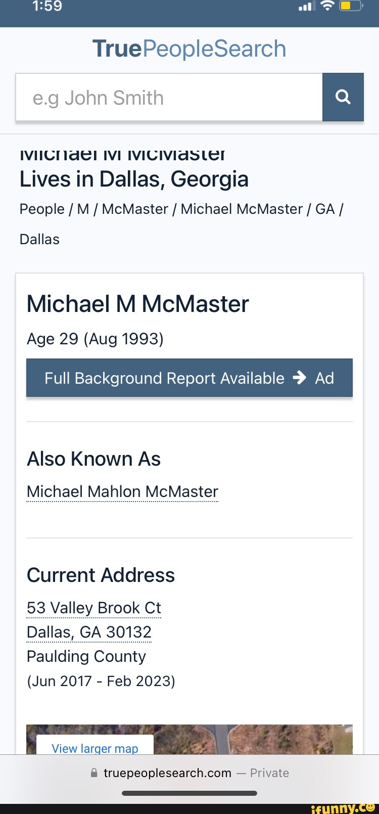 TruePeopleSearch e.g John Smith IVICIIACL IVE IVICIVIASLer Lives in Dallas, Georgia People /M ...