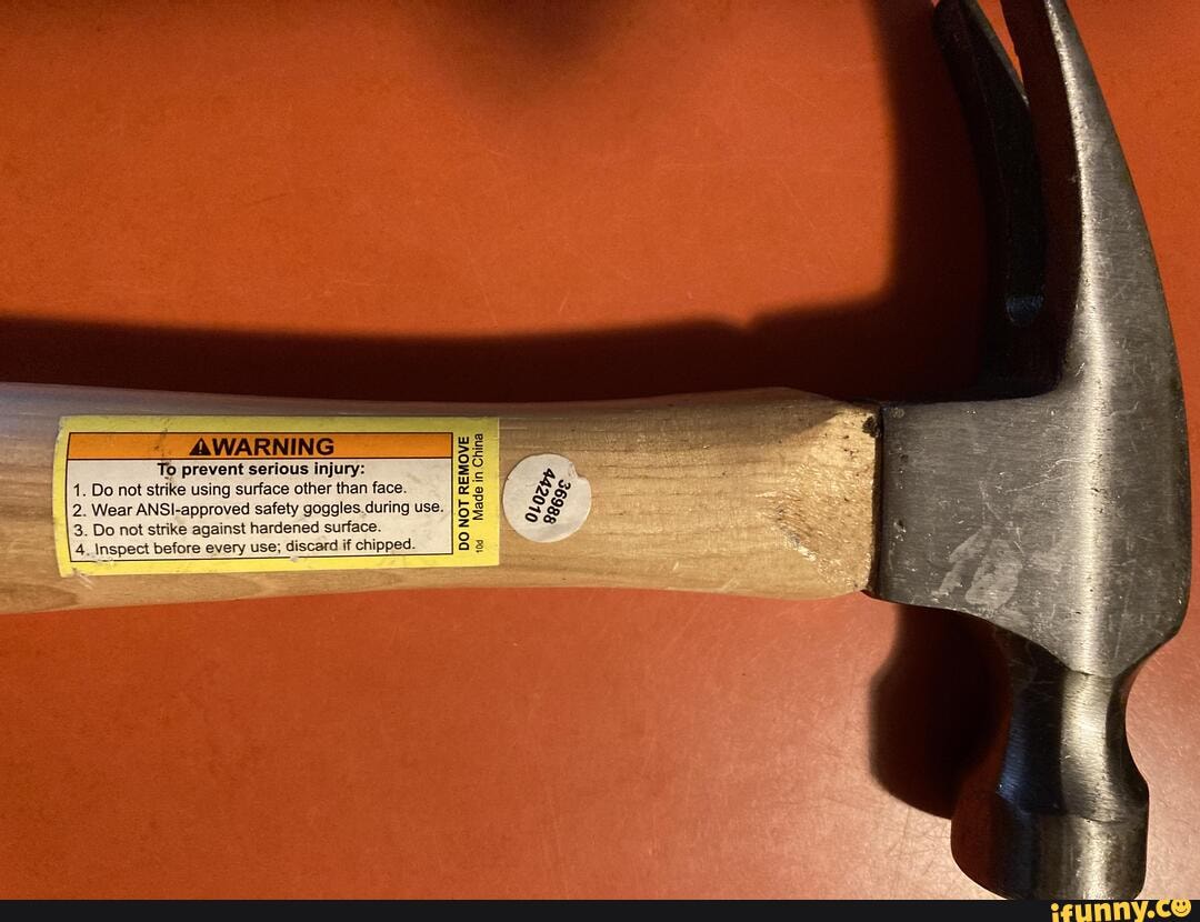 WARNING To prevent serious injury: 1. Do not strike using surface other ...