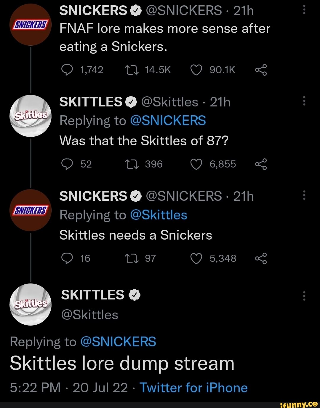 SMICKERS, SNICKERS @ @SNICKERS FNAF lore makes more sense after eating ...