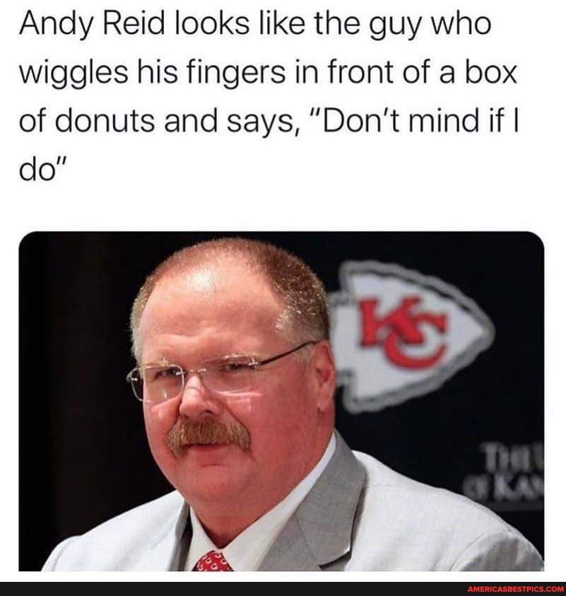 Andy Reid looks like the guy who wiggles his fingers in front of a box ...