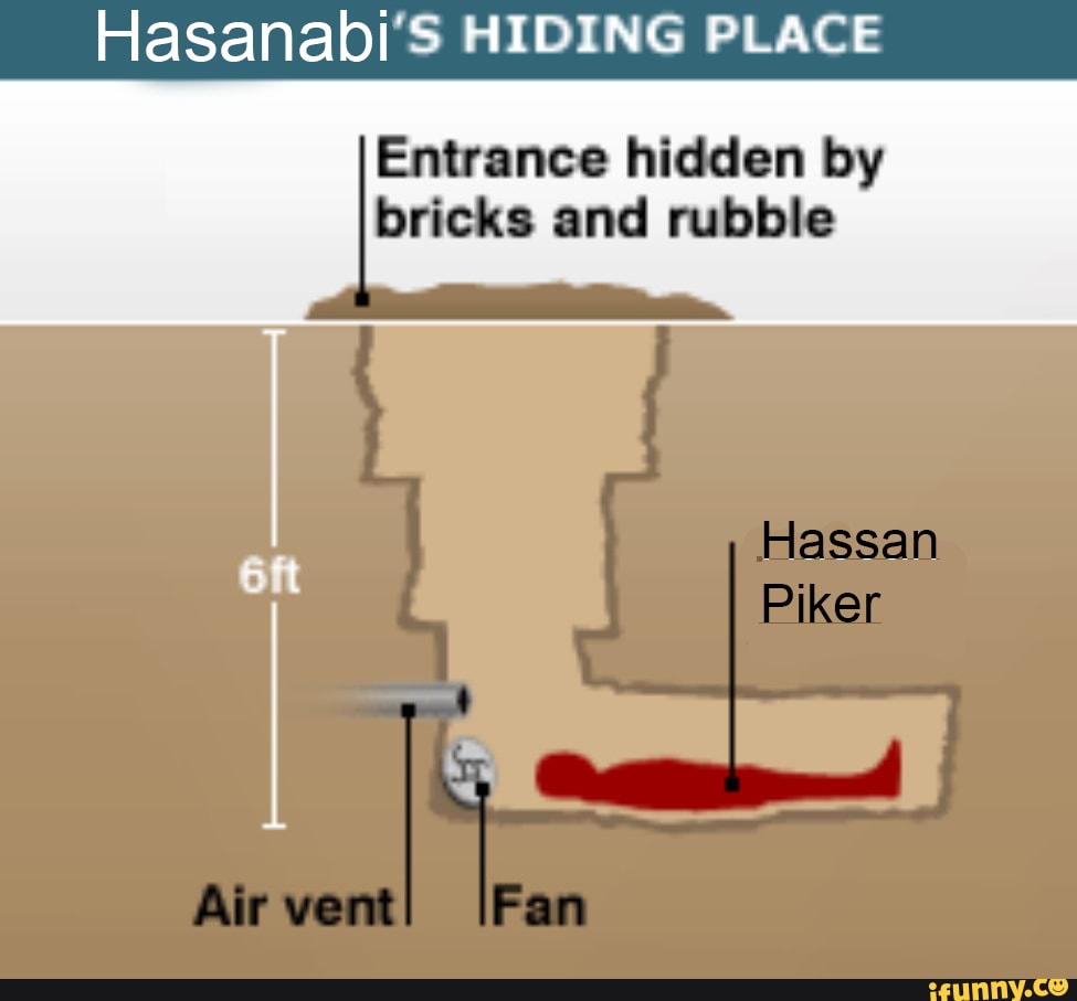 Hasanabi'S HIDING PLACE Entrance hidden by bricks and rubble Hassan ...