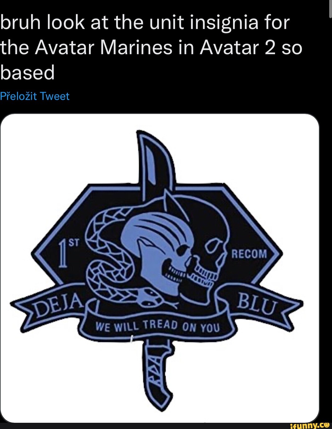 Bruh look at the unit insignia for the Avatar Marines in Avatar 2 so ...