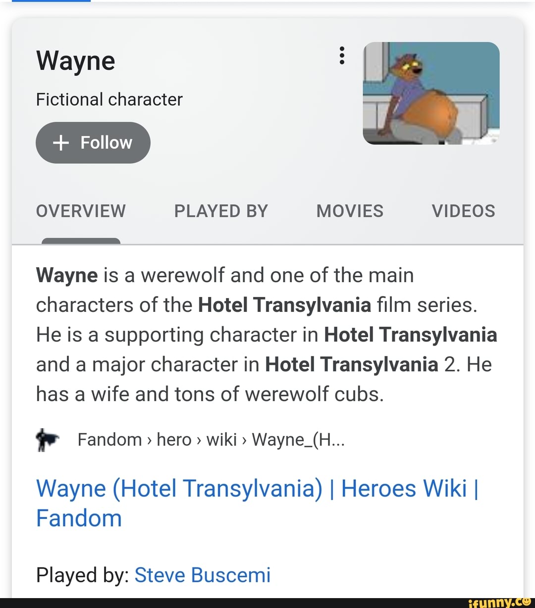 Wayne Wayne is a werewolf and one of the main characters of the Hotel ...