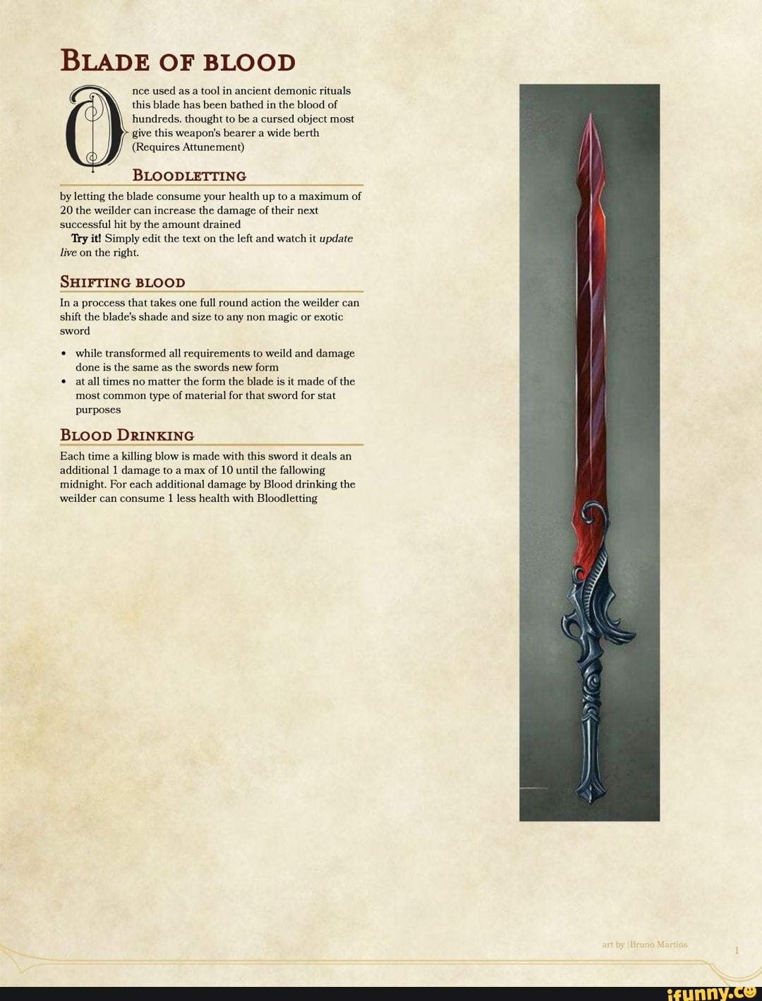 BLADE OF BLOOD nee used as tool in ancient demonic rituals this blade ...