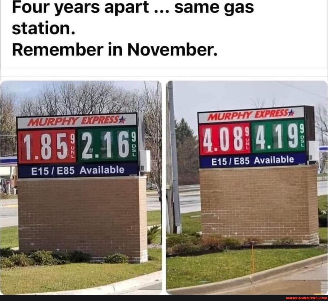 Our years apart... same gas station. Remember in November. Available ...