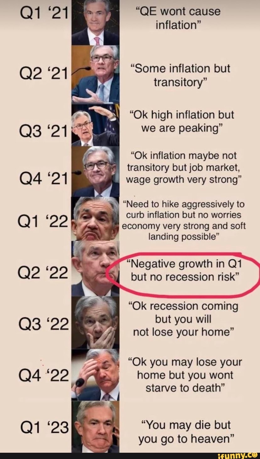 "QE wont cause inflation" "Some inflation but transitory" "Ok high ...