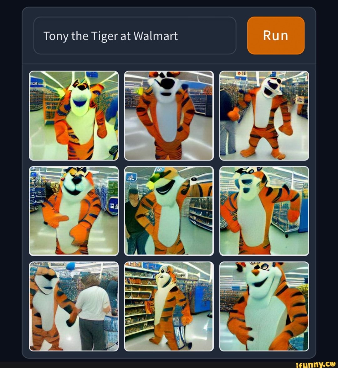 Tony the Tiger at Walmart Run - iFunny