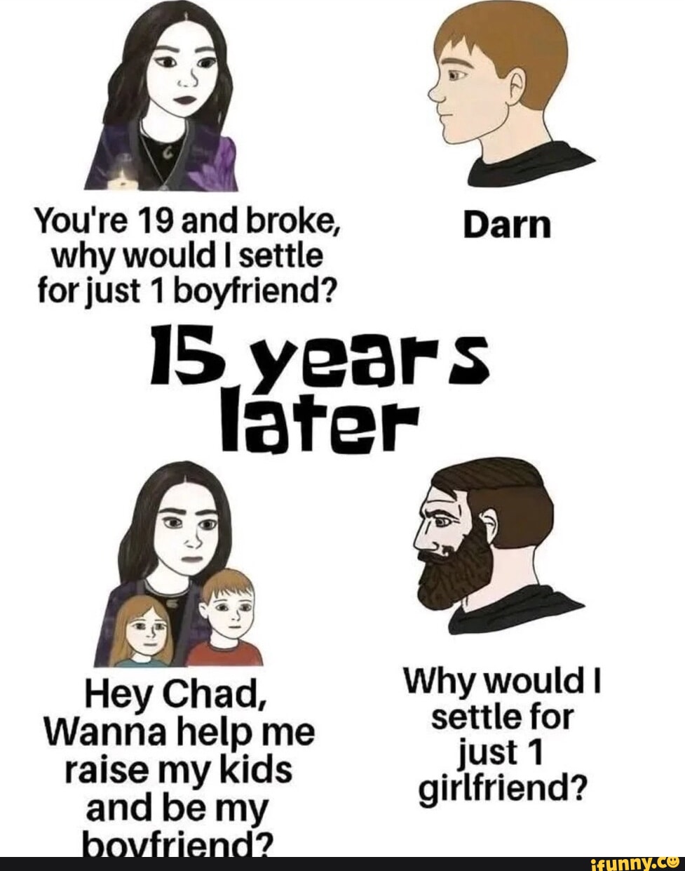 You're 19 and broke, why would I settle for just 1 boyfriend? IS years ...