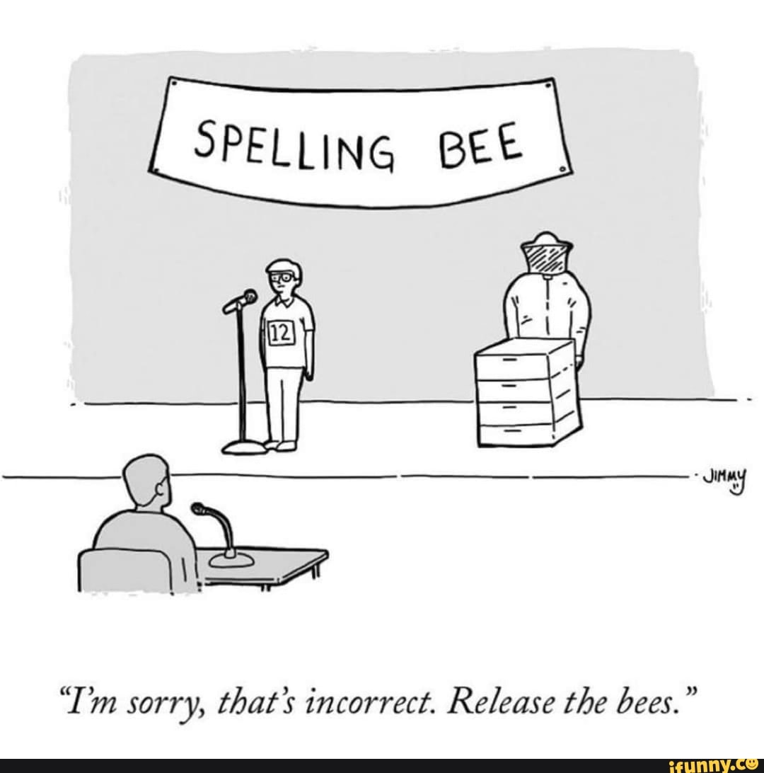 SPELLING BEE I I m Sorry That s Incorrect Release The Bees IFunny spelling-bee-i-i-m-sorry-that-s-incorrect-release-the-bees-ifunny