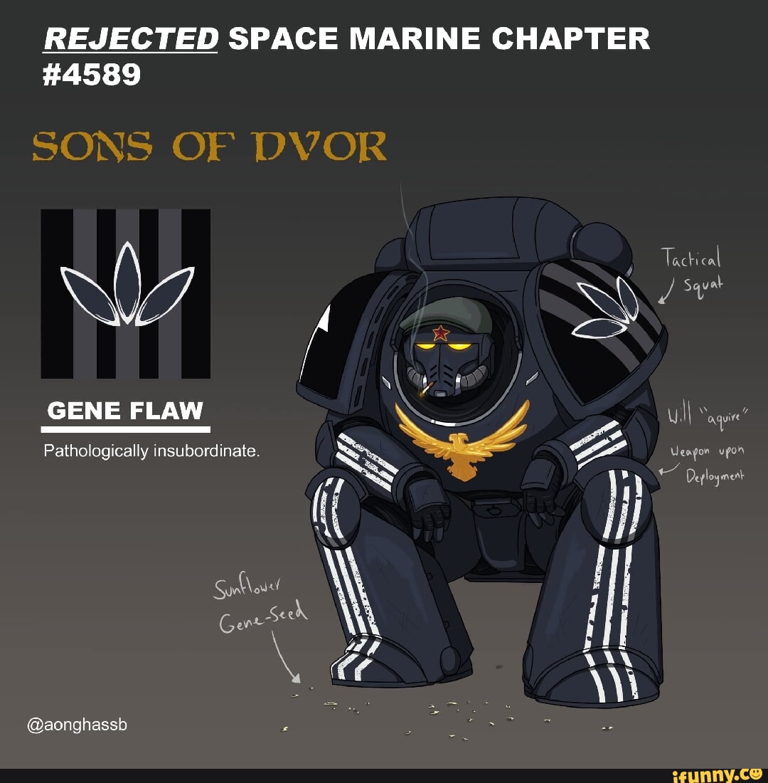 REJECTED SPACE MARINE CHAPTER #4589 Squat SONS OF DVOR GENE FLAW ...