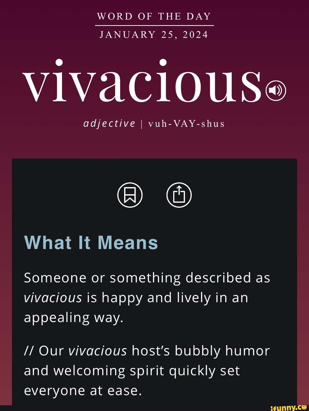 WORD OF THE DAY JANUARY 25, 2024 V1IVAC1OUSe adjective I vuh-VAY-shus ...