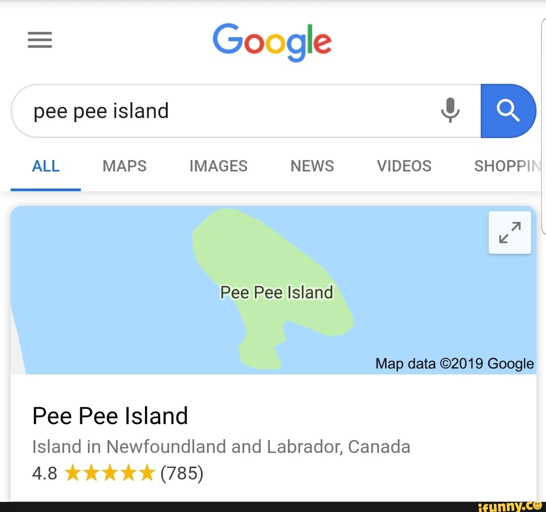 Google ALL MAPS IMAGES NEWS VIDEOS SHOPPIN Pee Pee Island Island in ...