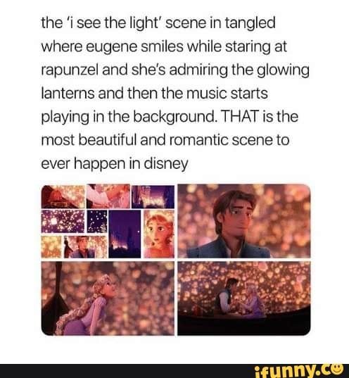 The 'i see the light' scene in tangled where eugene smiles while ...