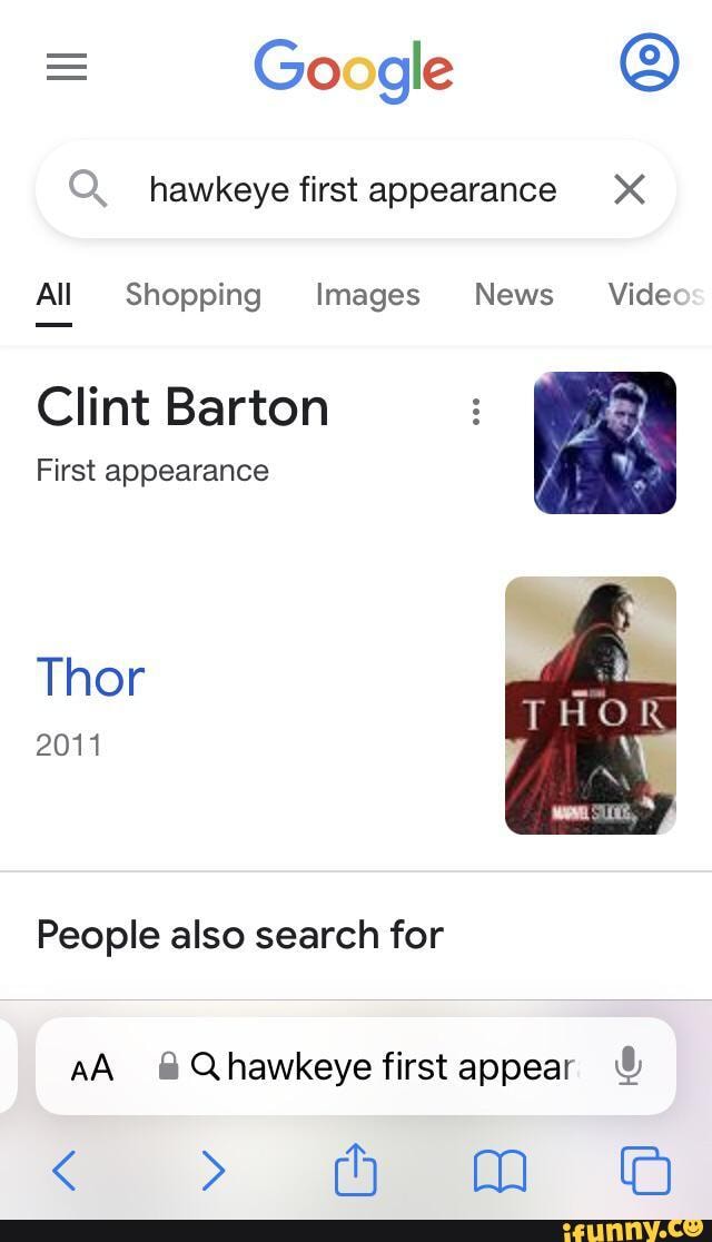 Google Q. hawkeye first appearance XX All Shopping Images News Videos ...