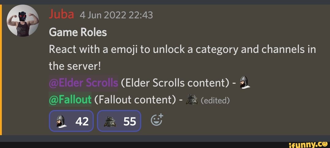 4 Jun 2022 Game Roles React with a emoji to unlock a category and ...