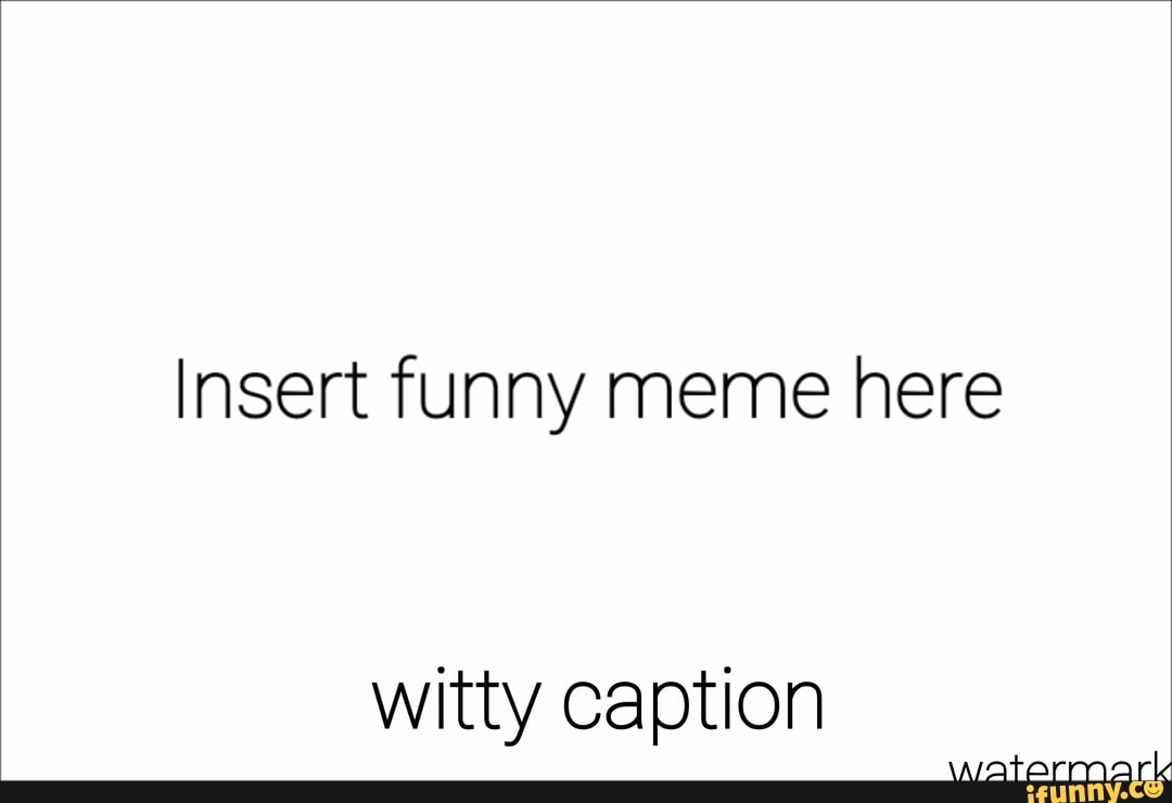 Insert funny meme here witty caption - iFunny
