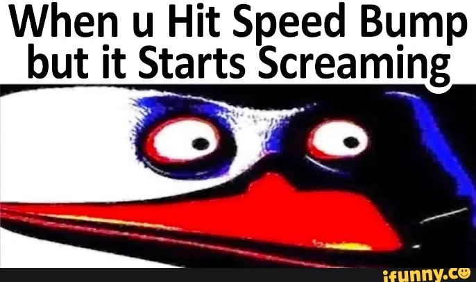 When u Hit Speed Bump but it Starts Screaming - iFunny