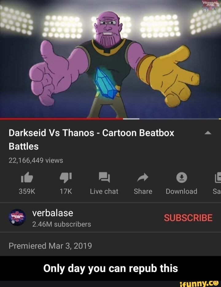 Darkseid Vs Thanos Cartoon Beatbox a Only 22,166,449 views day you can ...