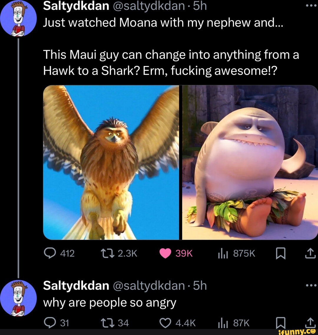 Saltydkdan @saltydkdan- Just watched Moana with my nephew and... This ...