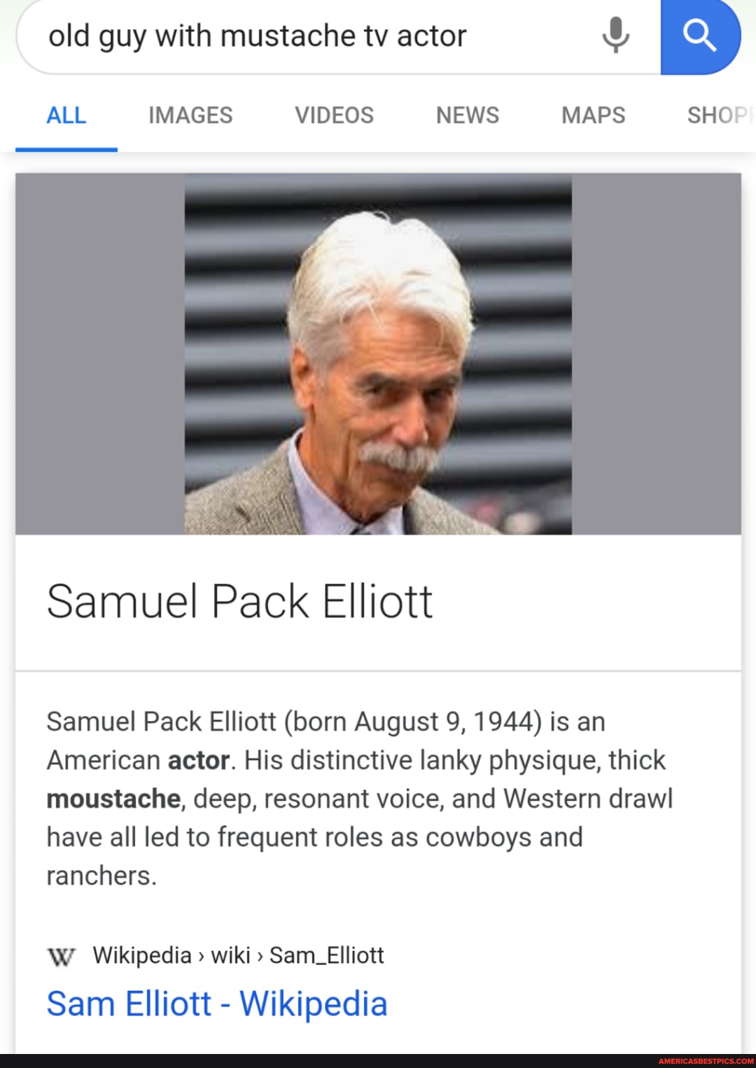 Old guy with mustache tv actor ALL IMAGES VIDEOS NEWS MAPS SHO Samuel ...