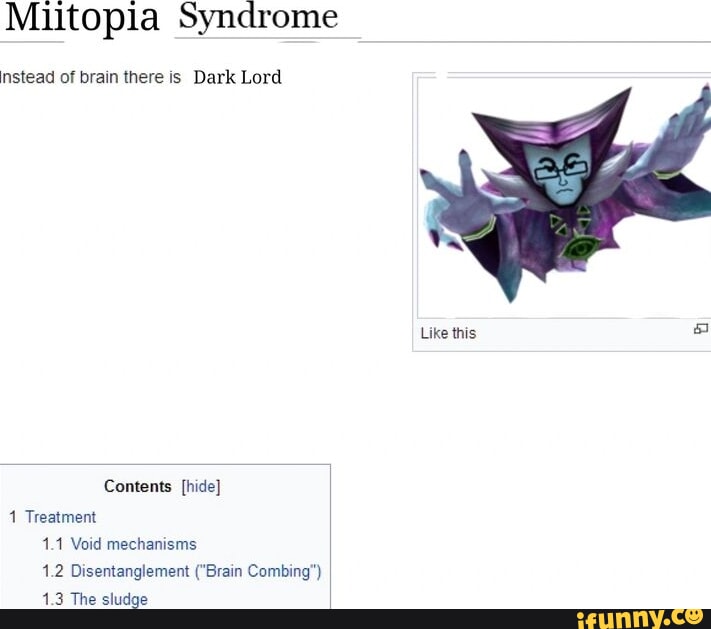 Miitopla Syndrome instead of brain there is Dark Lord Contents [hide ...
