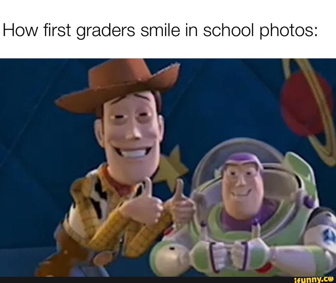 How first graders smile in school photos: - iFunny