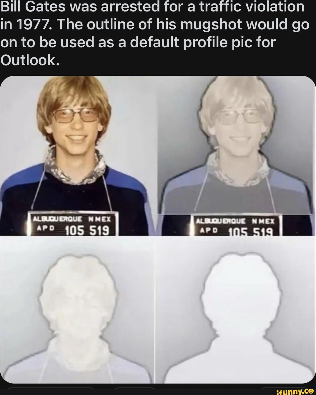 Bill Gates was arrested for a traffic violation in 1977. The outline of ...