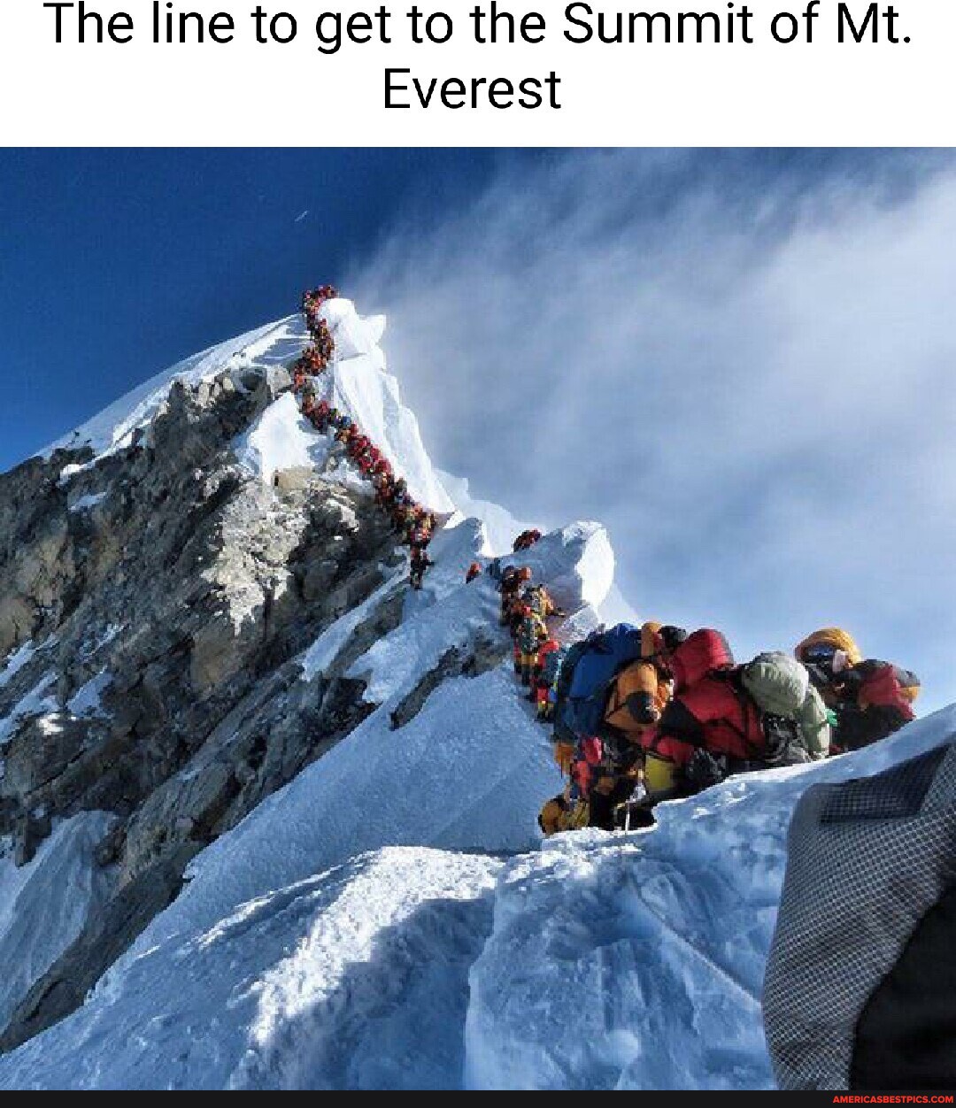 Tine line to get to the Summit or Mt. Everest - America’s best pics and ...