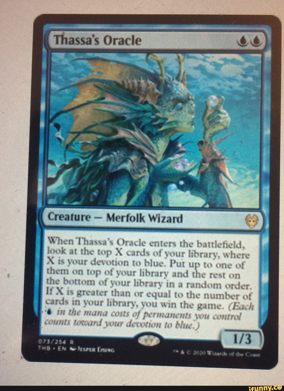 Creature Merfolk Wizard When Thassa's Oracle enters the battlefield ...