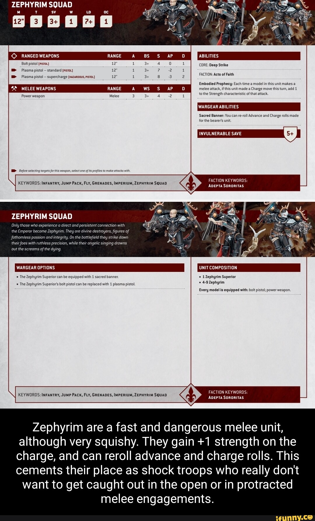 ZEPHYRIM SQUAD WEAPONS ABILITIES Bolt pistol CORE: Deep Strike Plasma ...