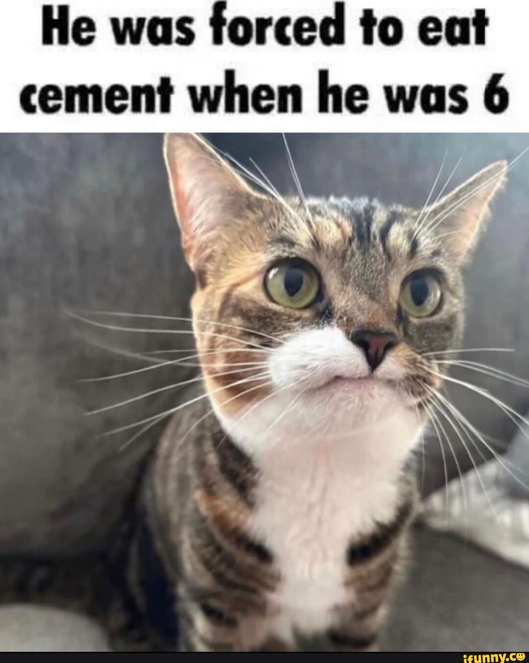 He was forced to eat cement when he was 6 - iFunny
