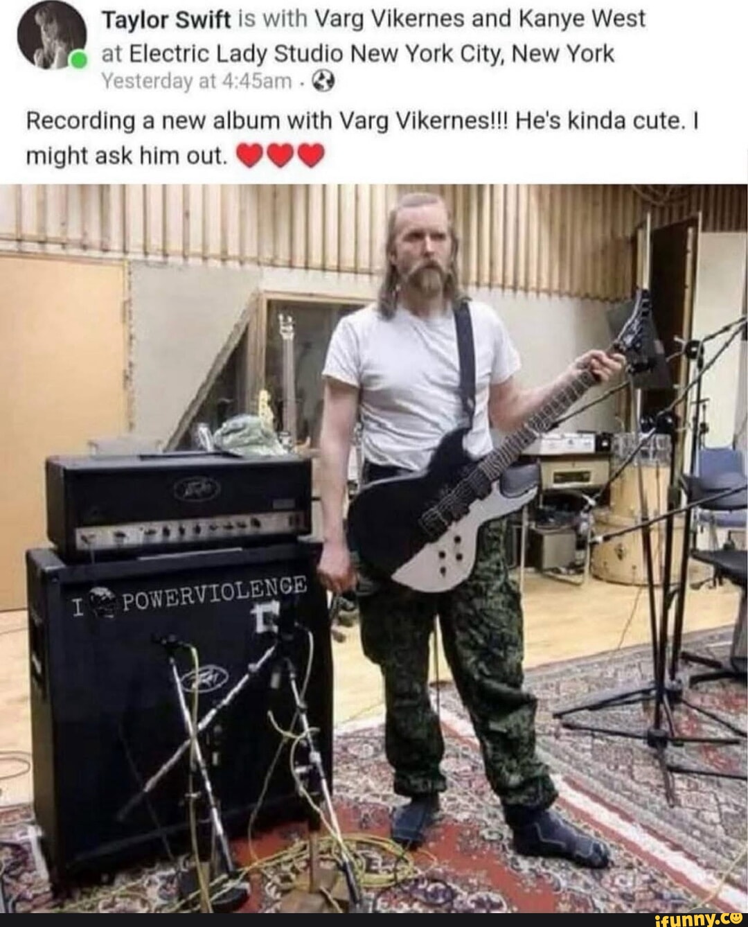 Taylor Swift is with Varg Vikernes and Kanye West at Electric Lady ...