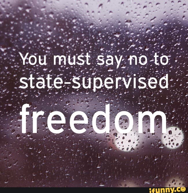 You must say no to state-supervised freedom - iFunny