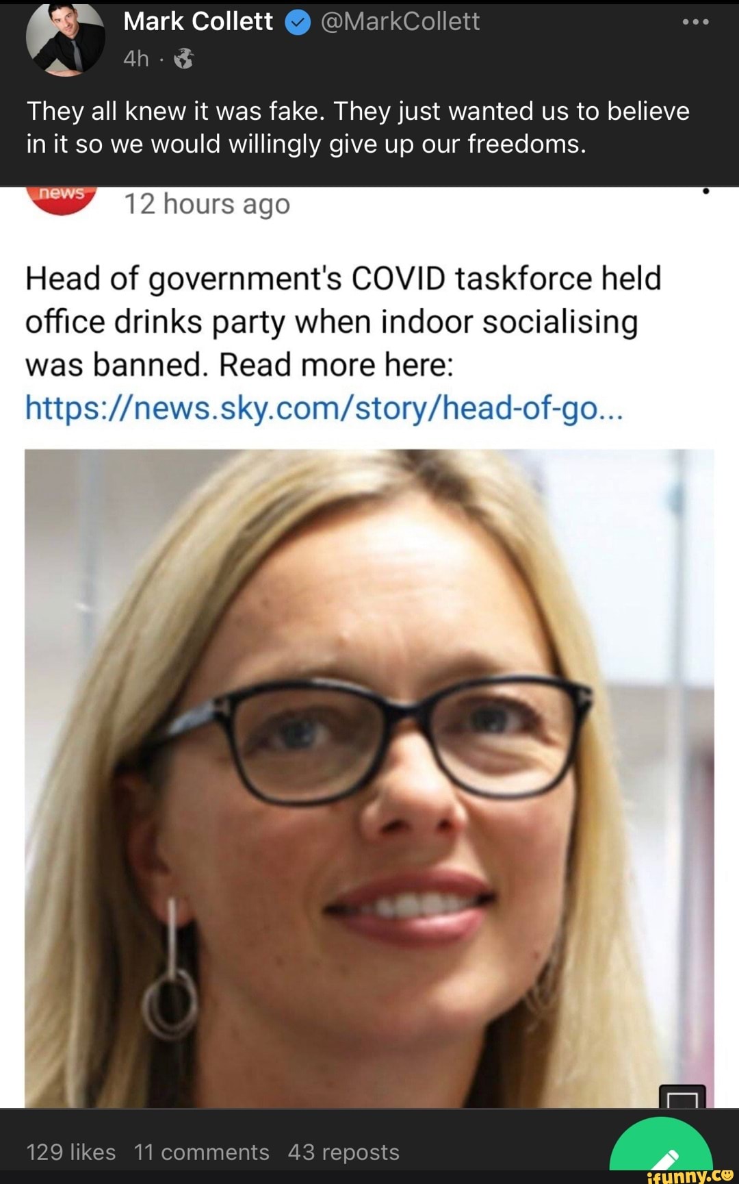 Mark Collett @MarkCollett They all knew it was fake. They just wanted ...