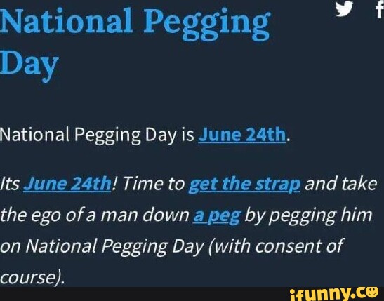 National Pegging Day National Pegging Day is June 24th. its June 24th ...