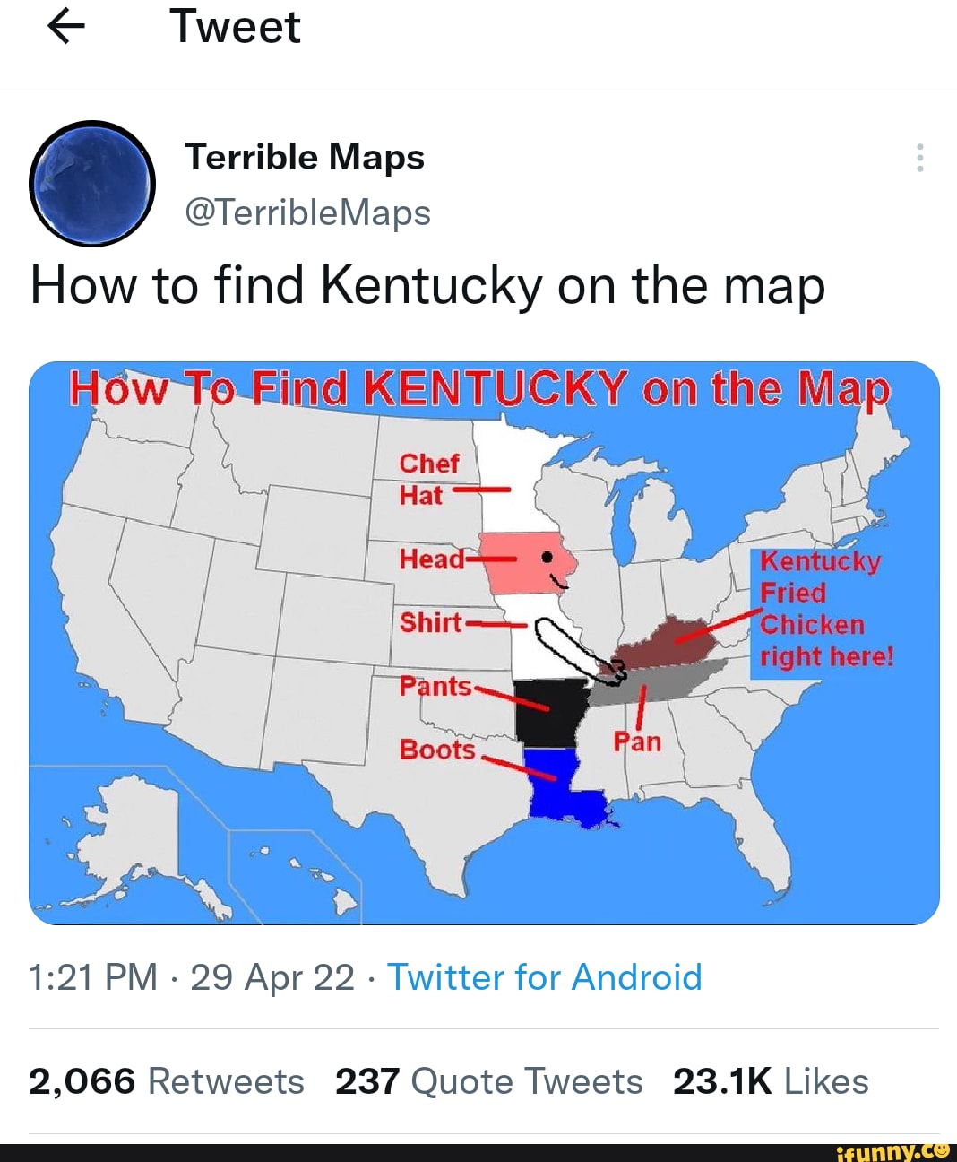 Tweet Terrible Maps @TerribleMaps How to find Kentucky on the map How ...