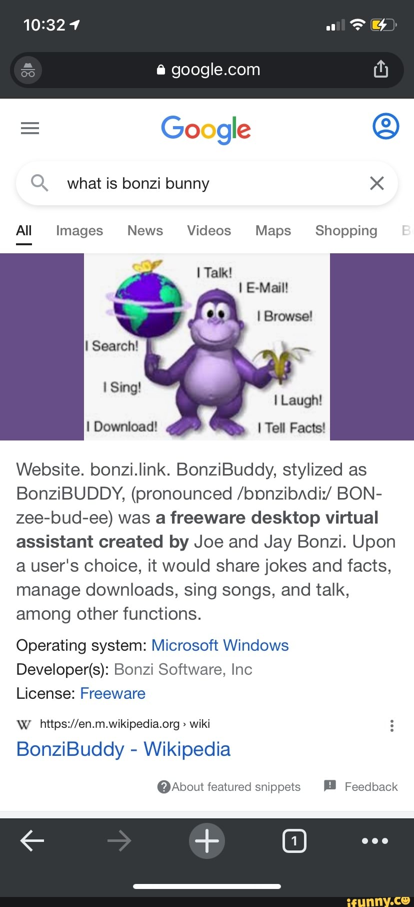 = Google what is bonzi bunny All Images News Videos Maps Shopping I ...