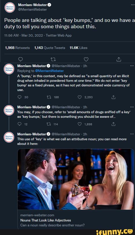 Merriam-Webster People are talking about 'key bumps,' and so we have a ...
